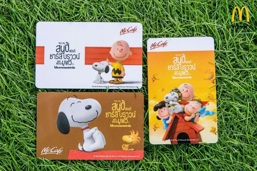McCafe X Snoopy and Charlie Brown เมมเบอร์การ์ดสุดคิ้วท์