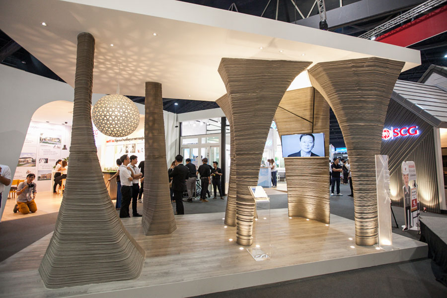 Y-BOX Pavilion ก้าวข้ามขีดจำกัดของการก่อสร้างด้วยซีเมนต์ระบบ 3D Printing